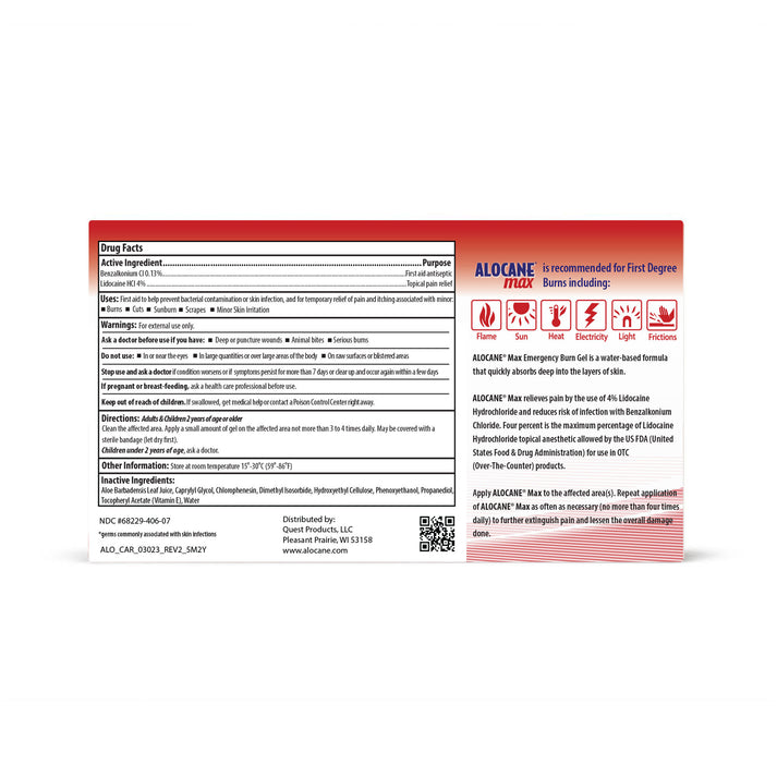 ALOCANE Max Maximum Strength Emergency Burn Gel Packets with Antisepti ...